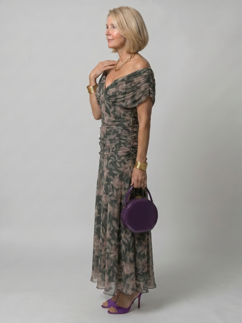 Calen | Vestido Midi Off Shoulder– EVA LISBOA